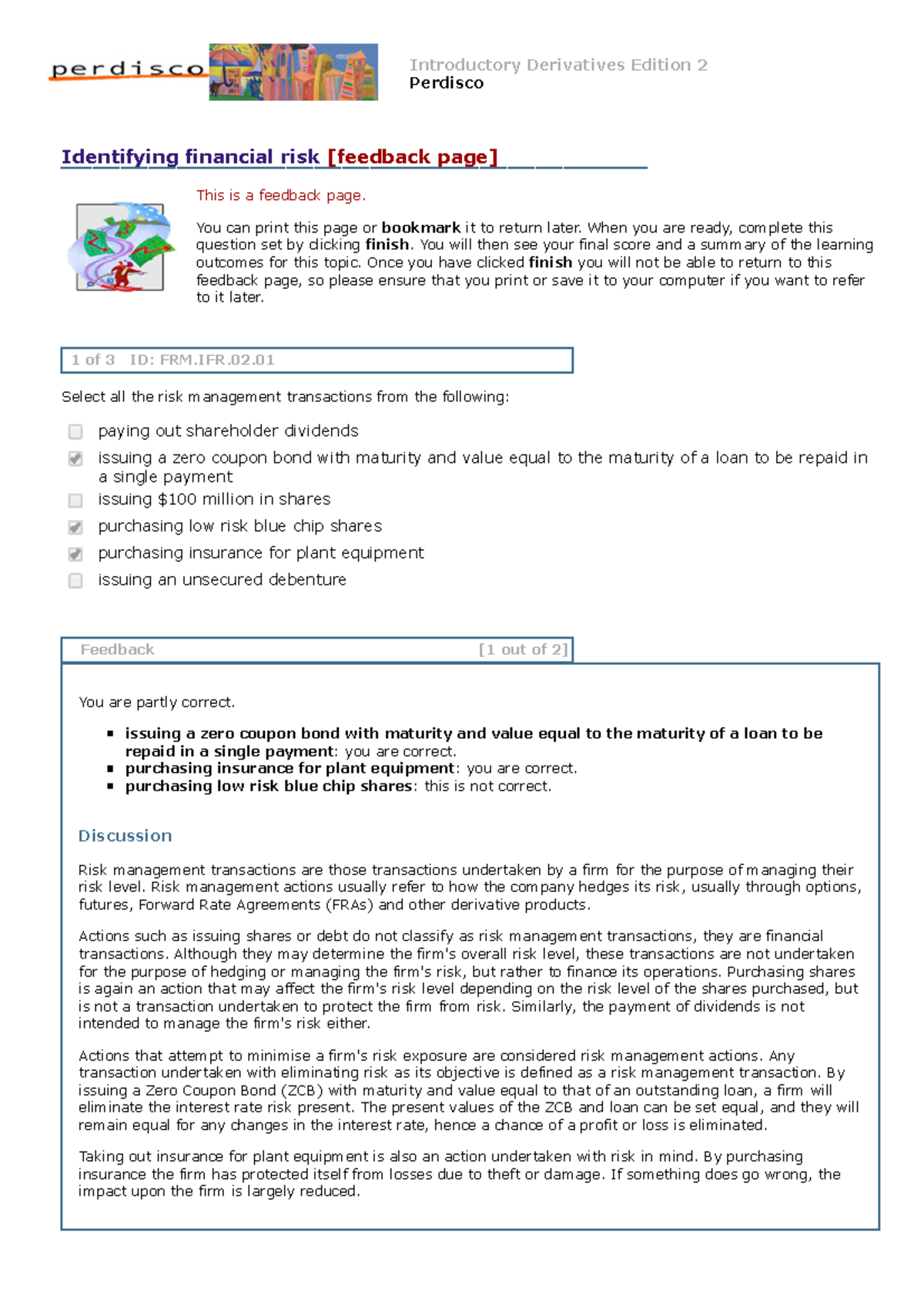 Identifying financial risk - You can print this page or bookmark it to ...