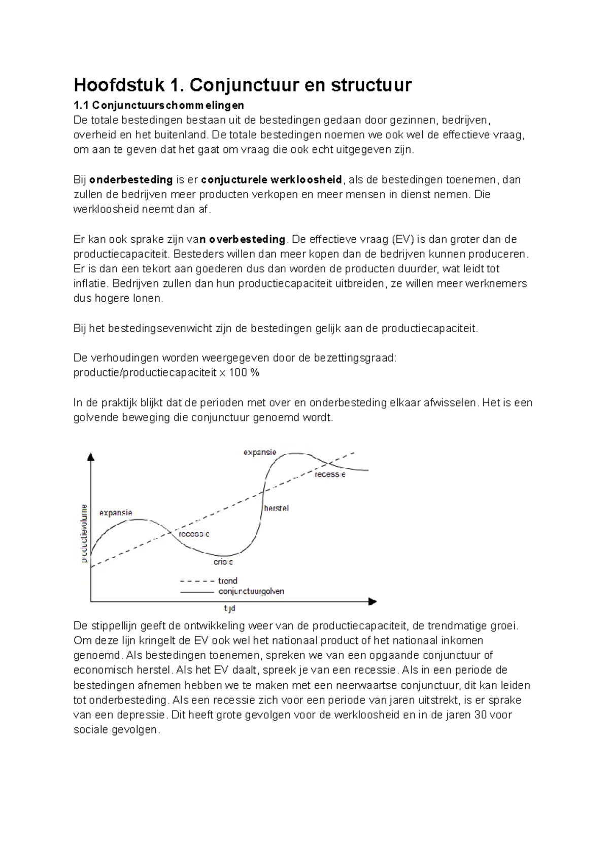 Economische Modellen - Google Documenten - Hoofdstuk 1. Conjunctuur en ...