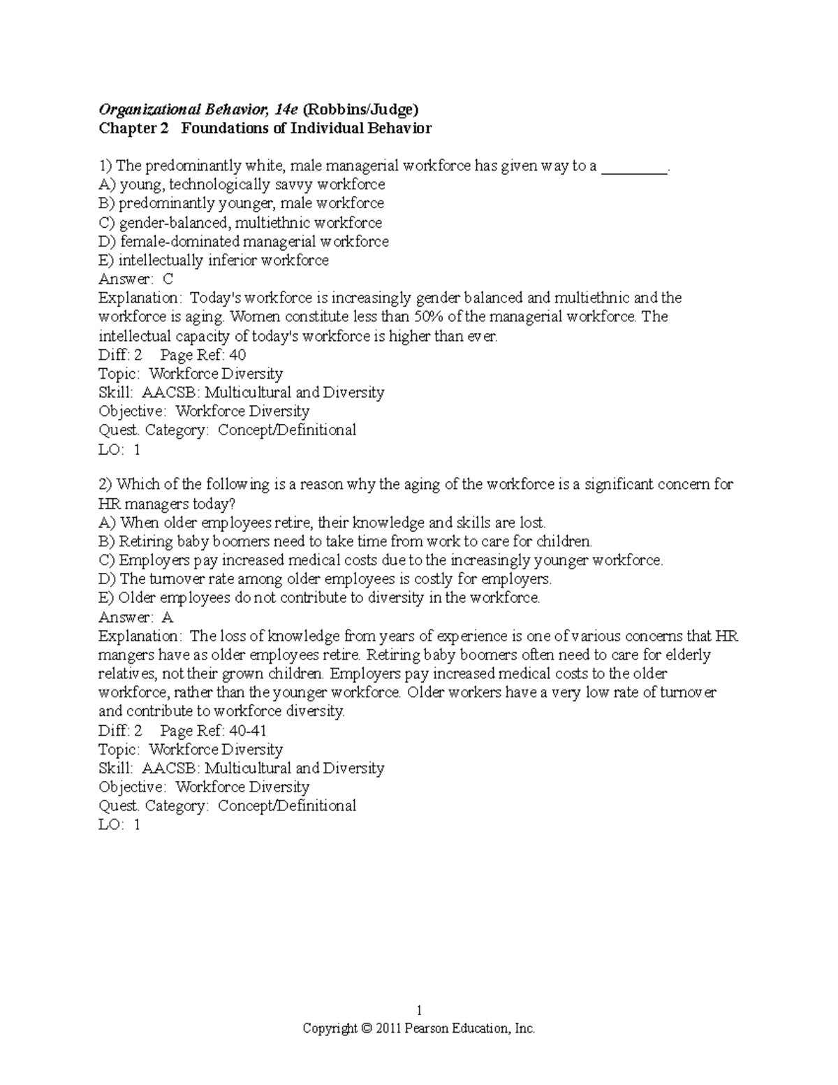 Sample/practice exam 2011, questions and answers - Organizational ...