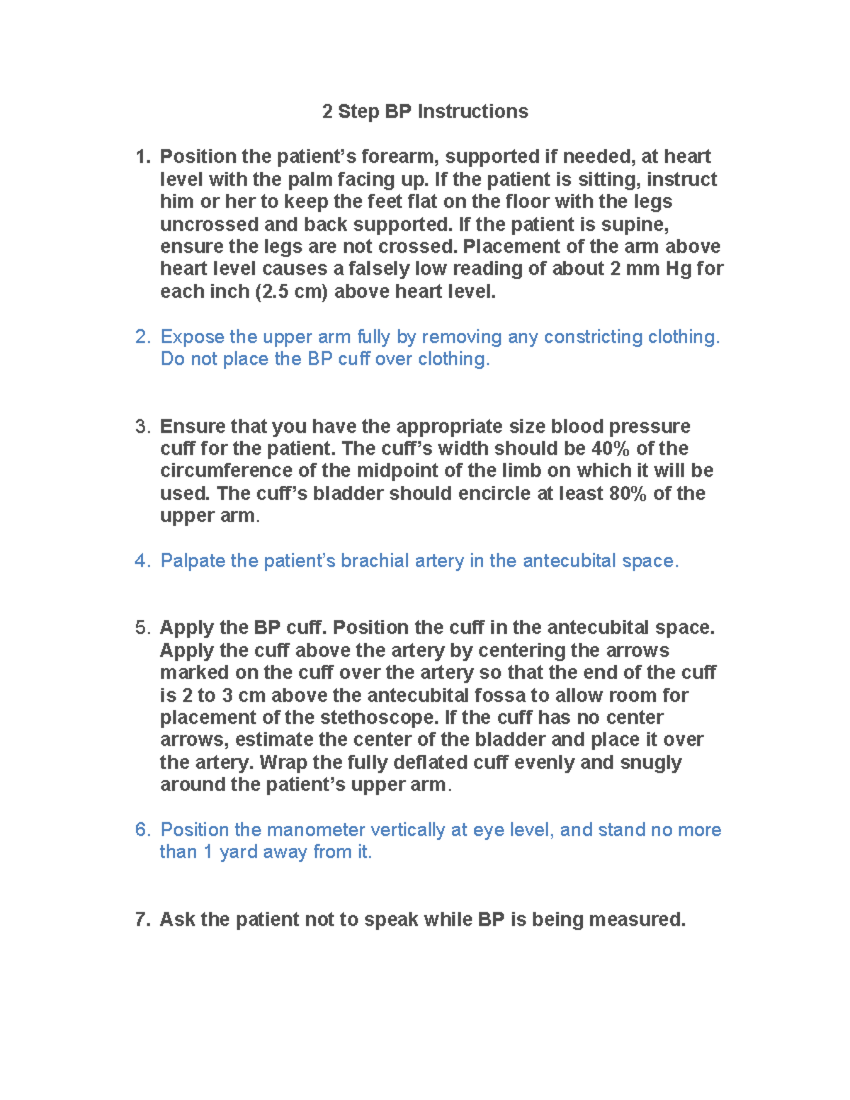 2 Step BP Instructions - Tagged - 2 Step BP Instructions Position the ...