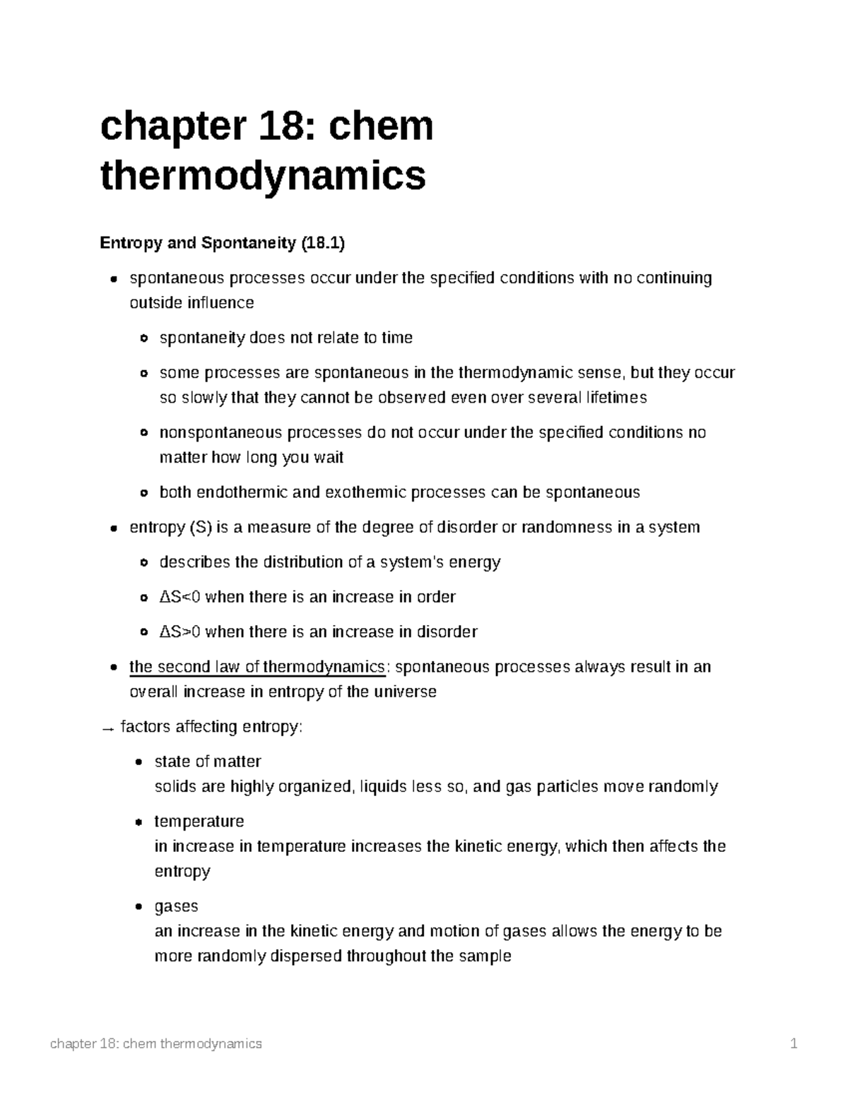 Chapter 18: Chemical Thermodynamics - chapter 18: chem thermodynamics ...