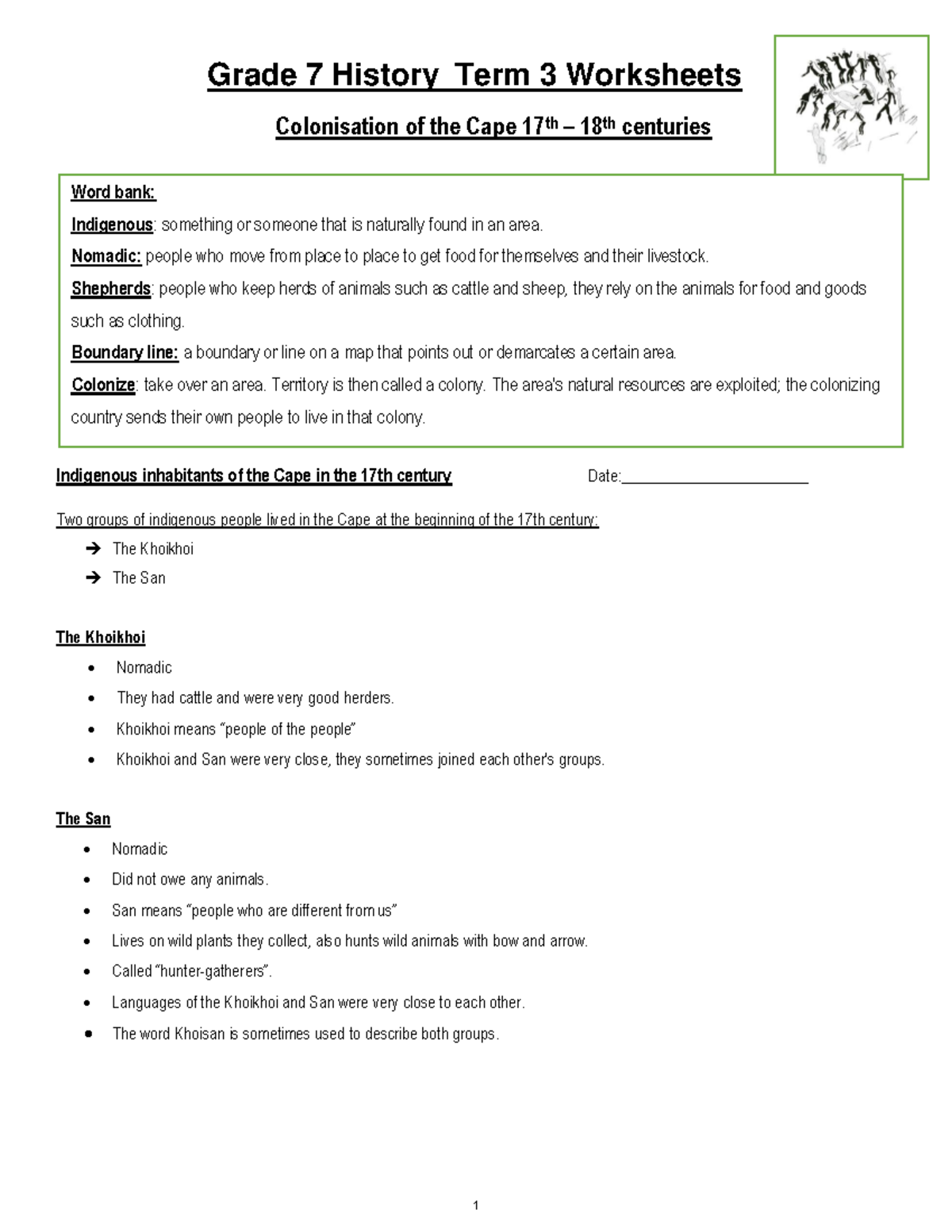 Gr.7H Term 3 Worksheets - Grade 7 History Term 3 Worksheets ...