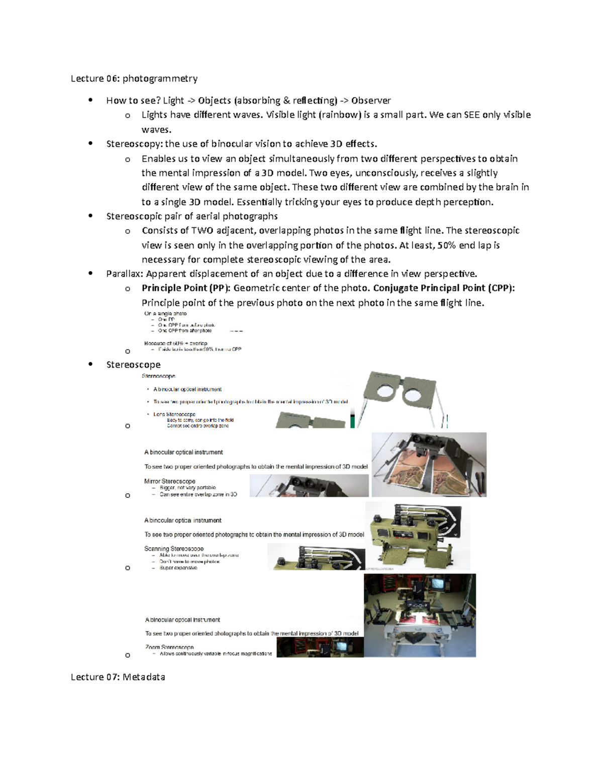 Image Interpretation Exam 2 notes - Lecture 06: photogrammetry How to ...
