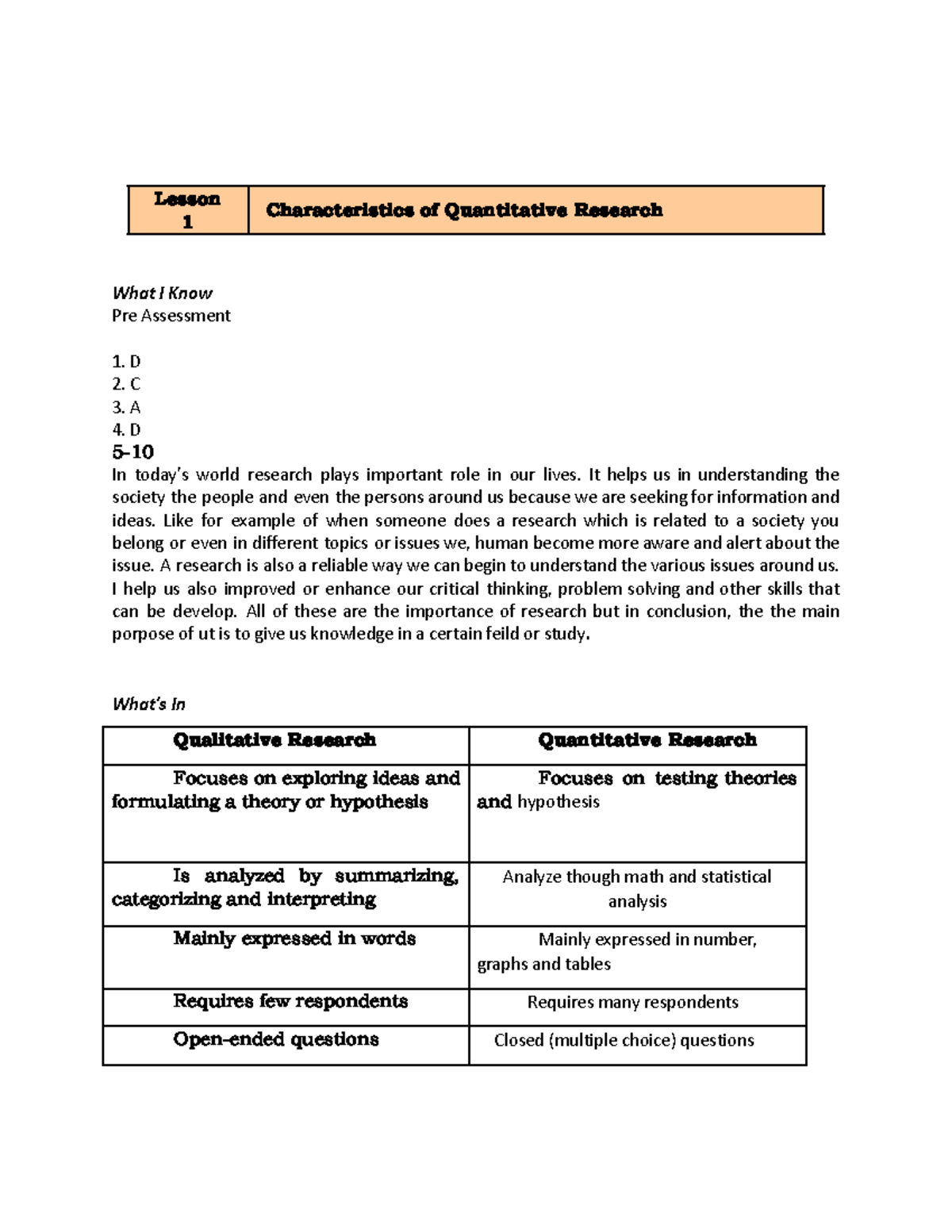 PR Module 1 - This is about economics. - Lesson 1 Characteristics of ...