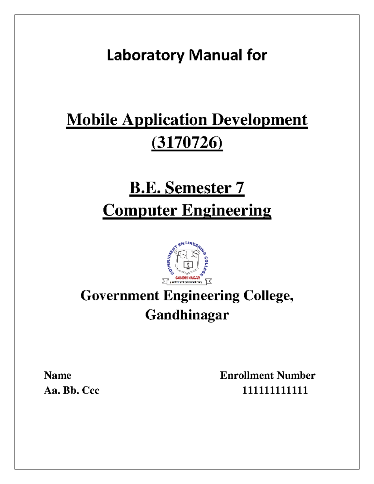 MAD Lab Manual - Laboratory Manual for Mobile Application Development ...