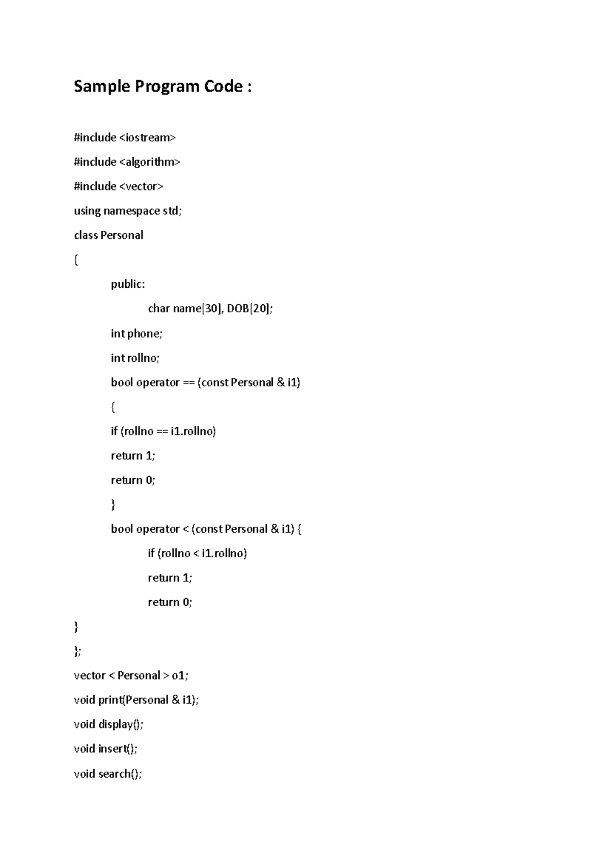 Oops Assignment 6 Enjoy Sample Program Code Include Include Include Using Namespace Std