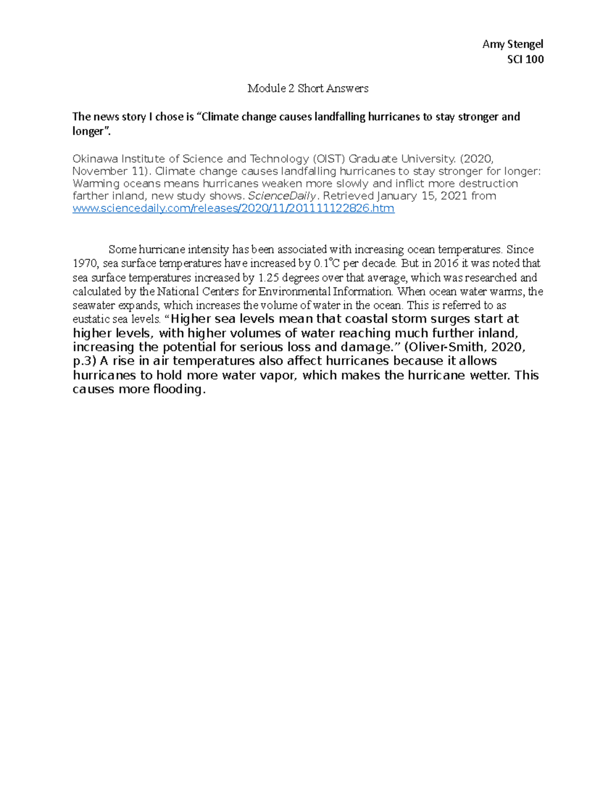 SCI 100 Module 2 Short Answers - Amy Stengel SCI 100 Module 2 Short ...