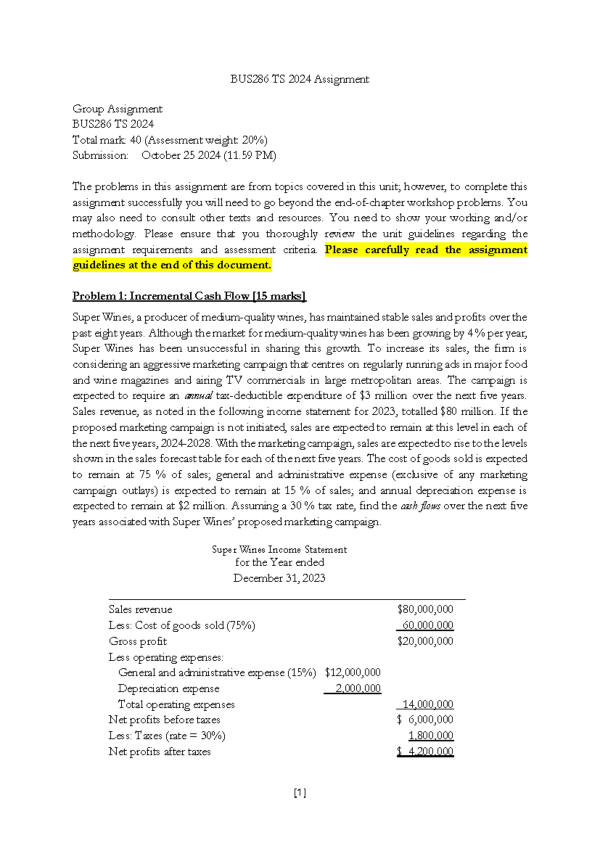 BUS286 TS 2024 Assignment and guidelines - BUS286 TS 202 4 Assignment ...