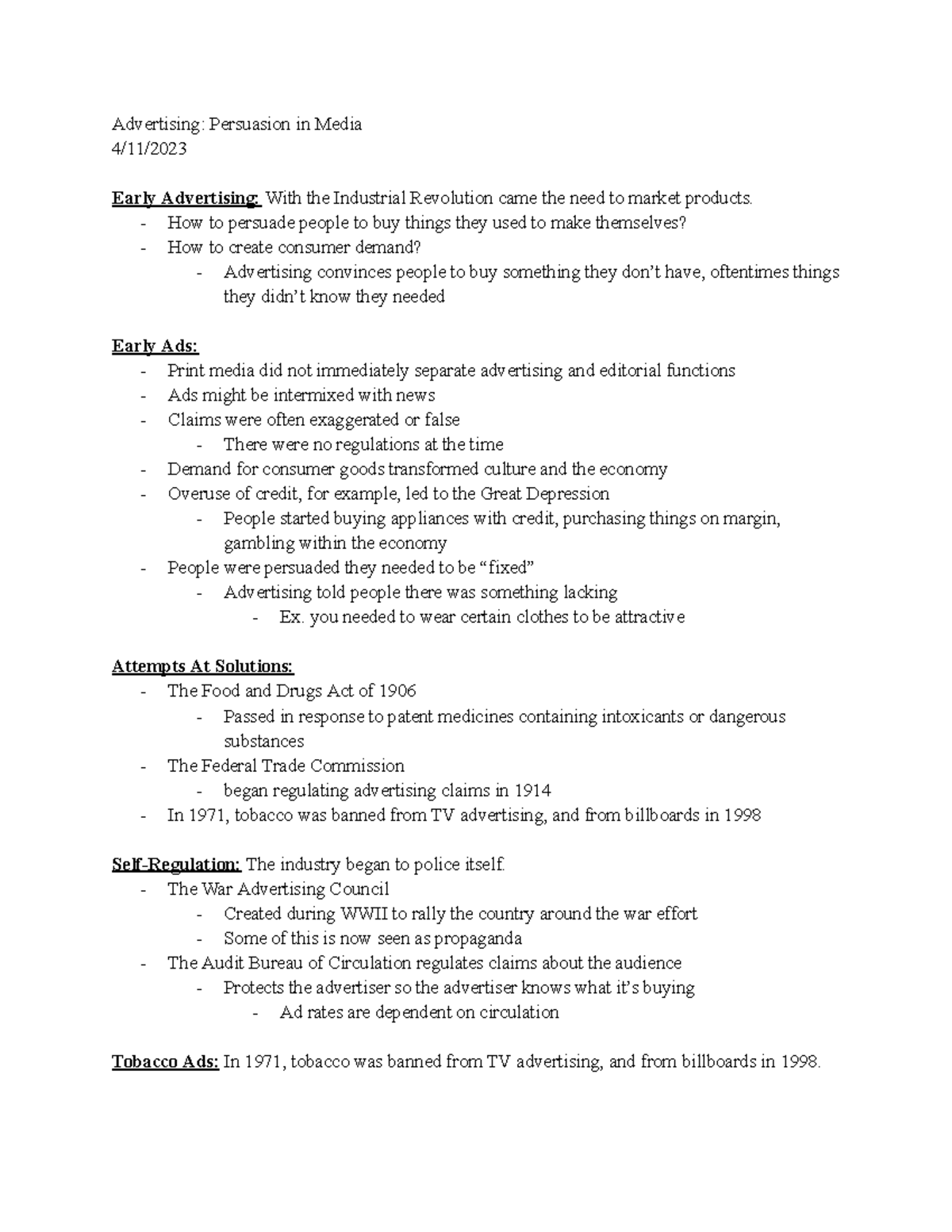 Advertising Persuasion in Media - Advertising: Persuasion in Media 4/11 ...