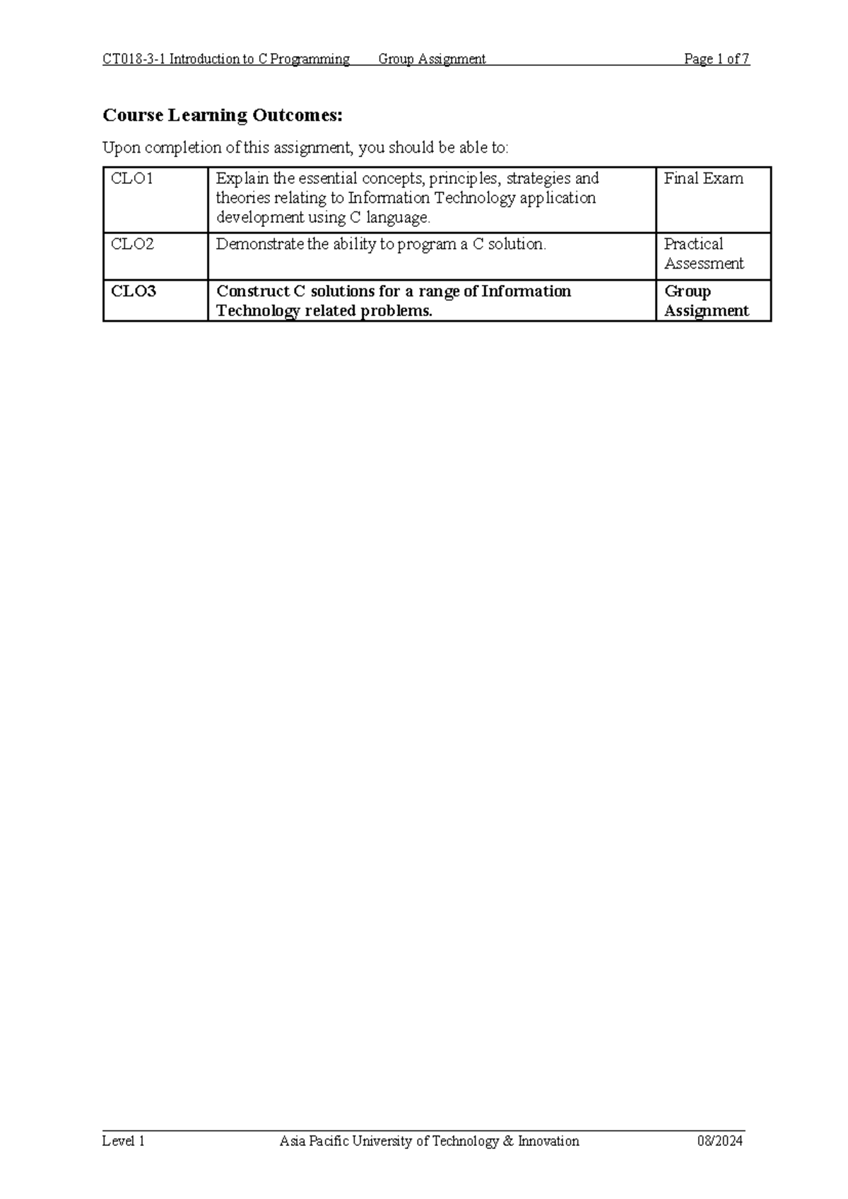 ICP Group Assignment - Question - Course Learning Outcomes: Upon completion of this assignment ...
