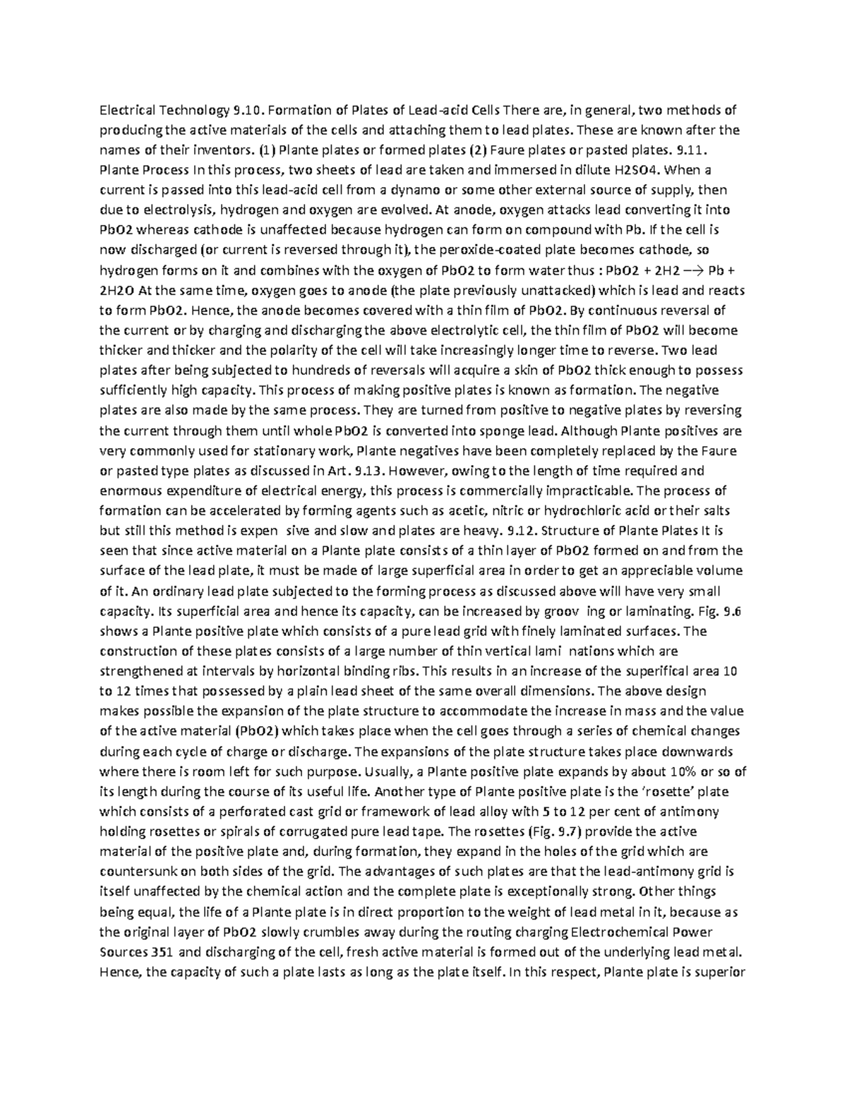 7 - fasfaswf - Electrical Technology 9. Formation of Plates of Lead ...