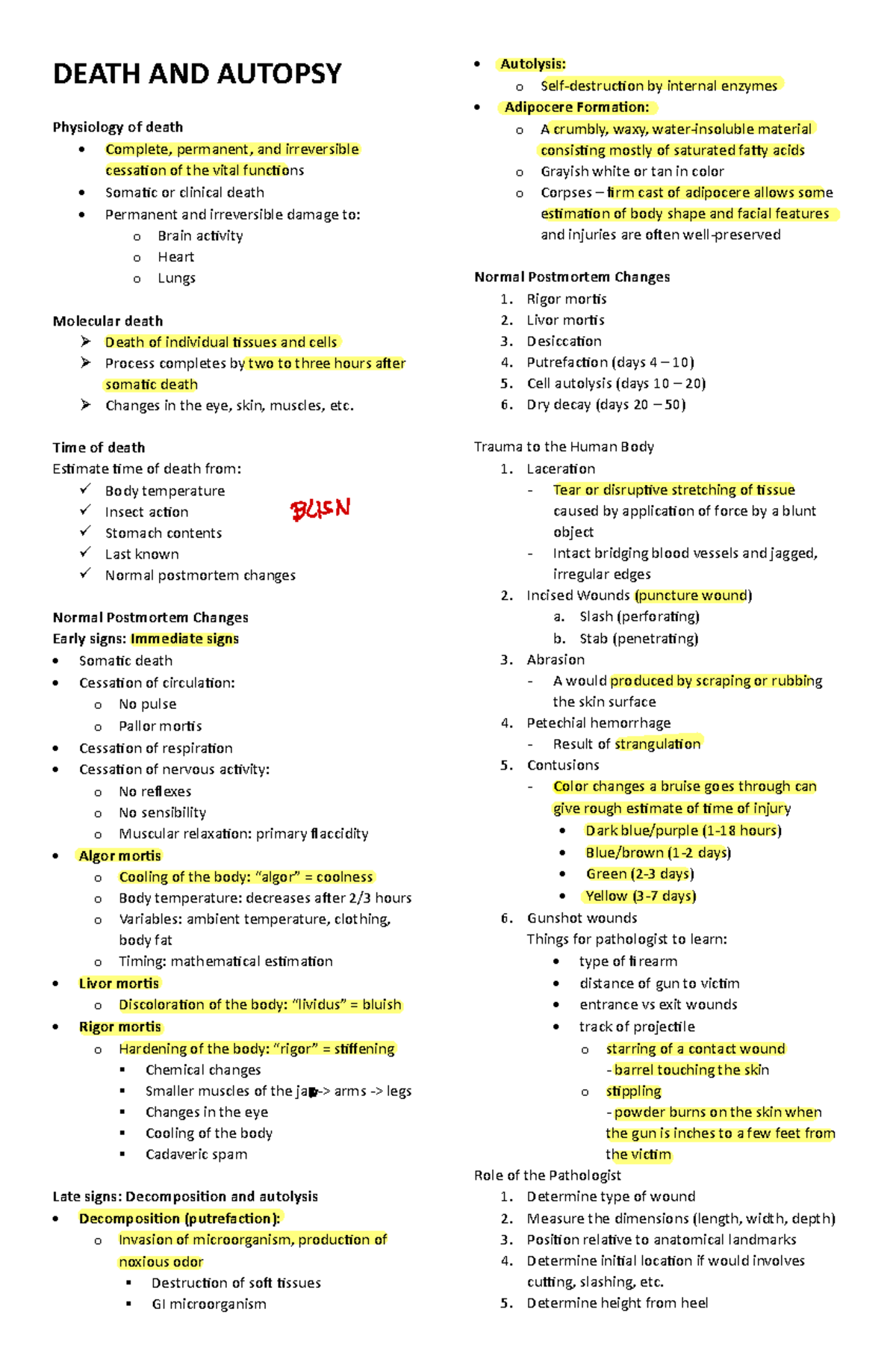 Death AND Autopsy - DEATH AND AUTOPSY Physiology of death - Complete ...