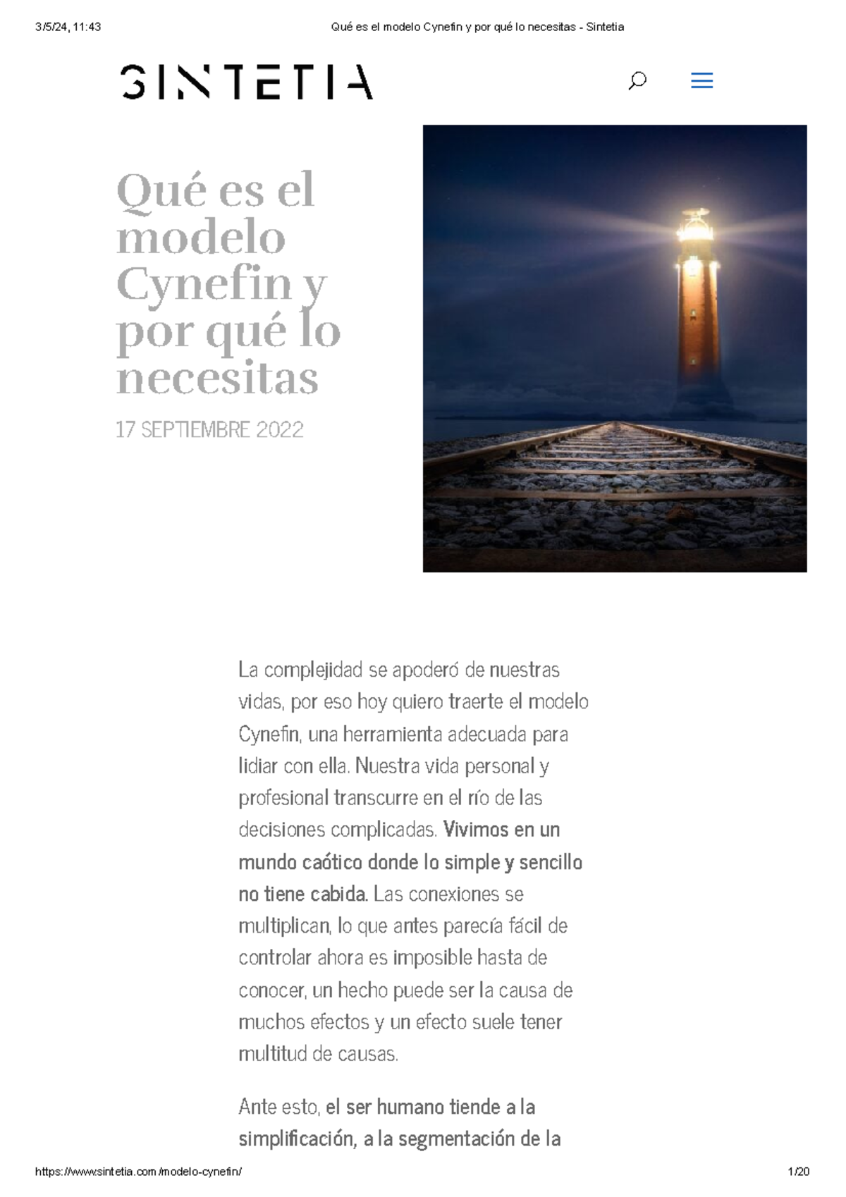 Qué es el modelo Cynefin y por qué lo necesitas - Sintetia - Qué es el ...