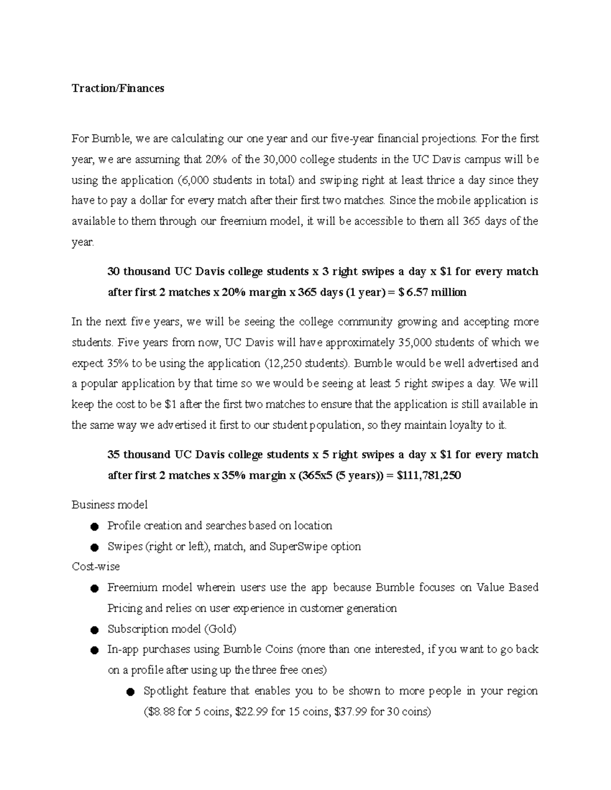 Traction - This is a series of documents that lead up to what the final assignment is going ...