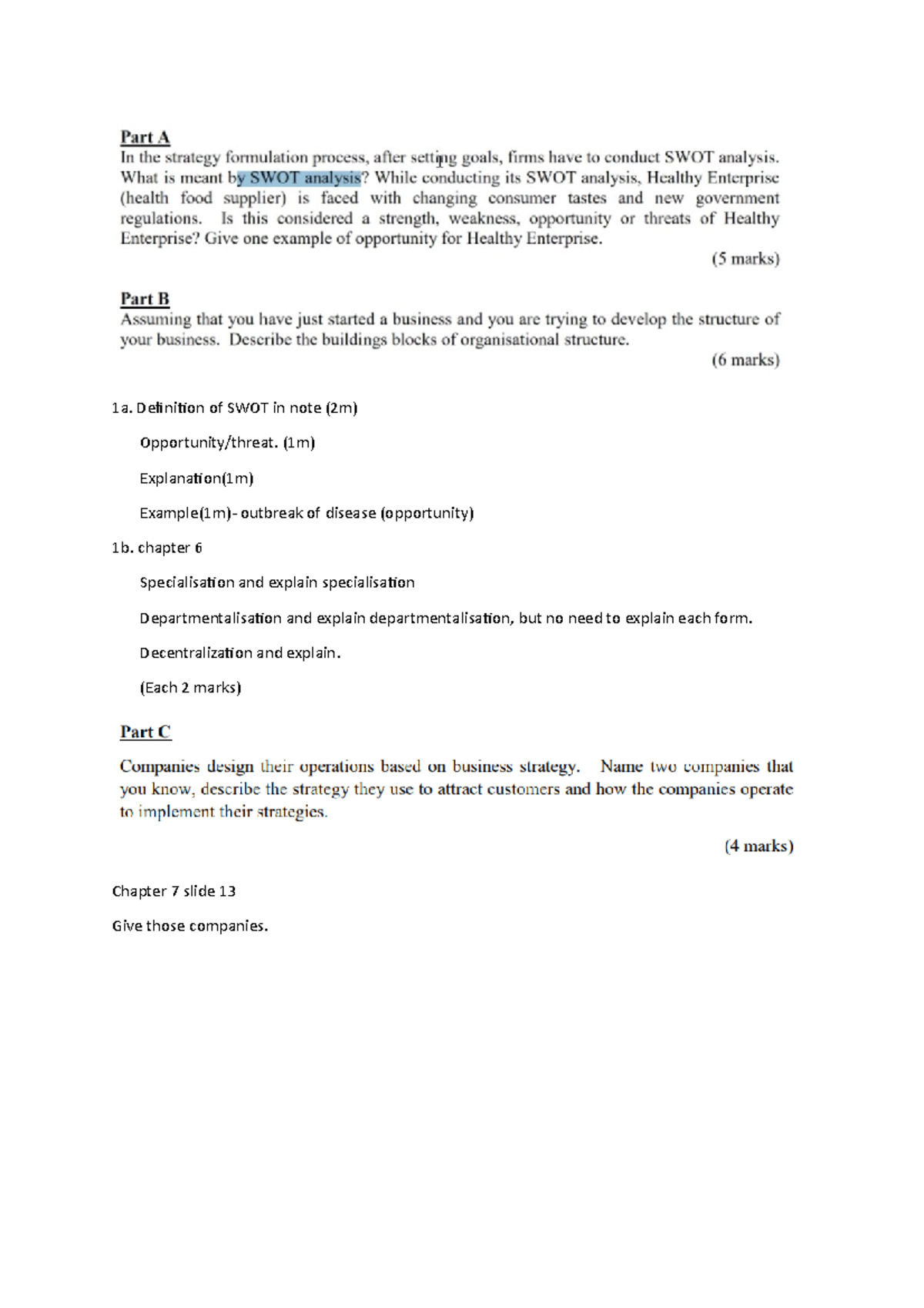 PBU0054 PYQ Answer - fundamental of business mgt pyq - 1a. Definition ...