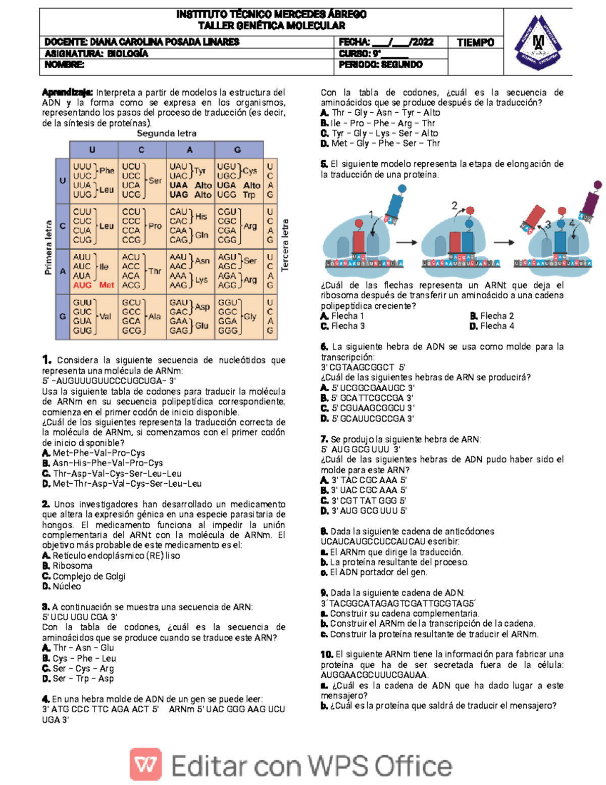 Taller traducci A n y transcripci A n - Aprendizaje:Interpreta a partir ...