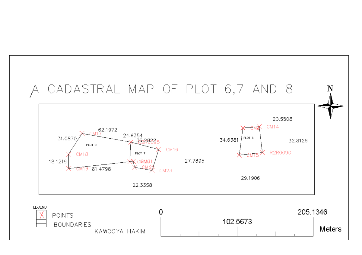 PLOT 6,7 AND 8 - Land Surveying and Geomatics - N Meters 0 102. 205 ...