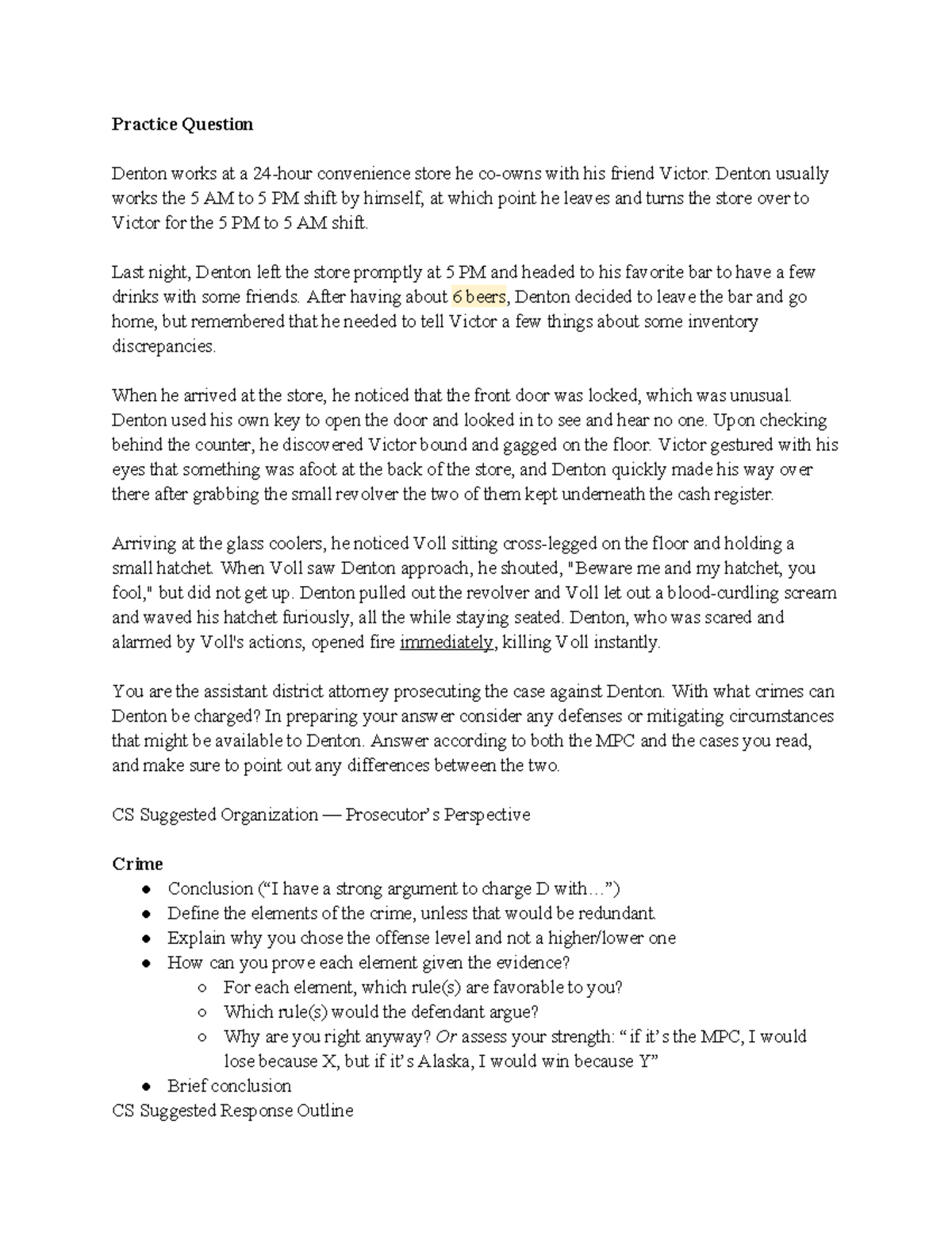 Practice Question Suggestions - Practice Question Denton works at a 24 ...