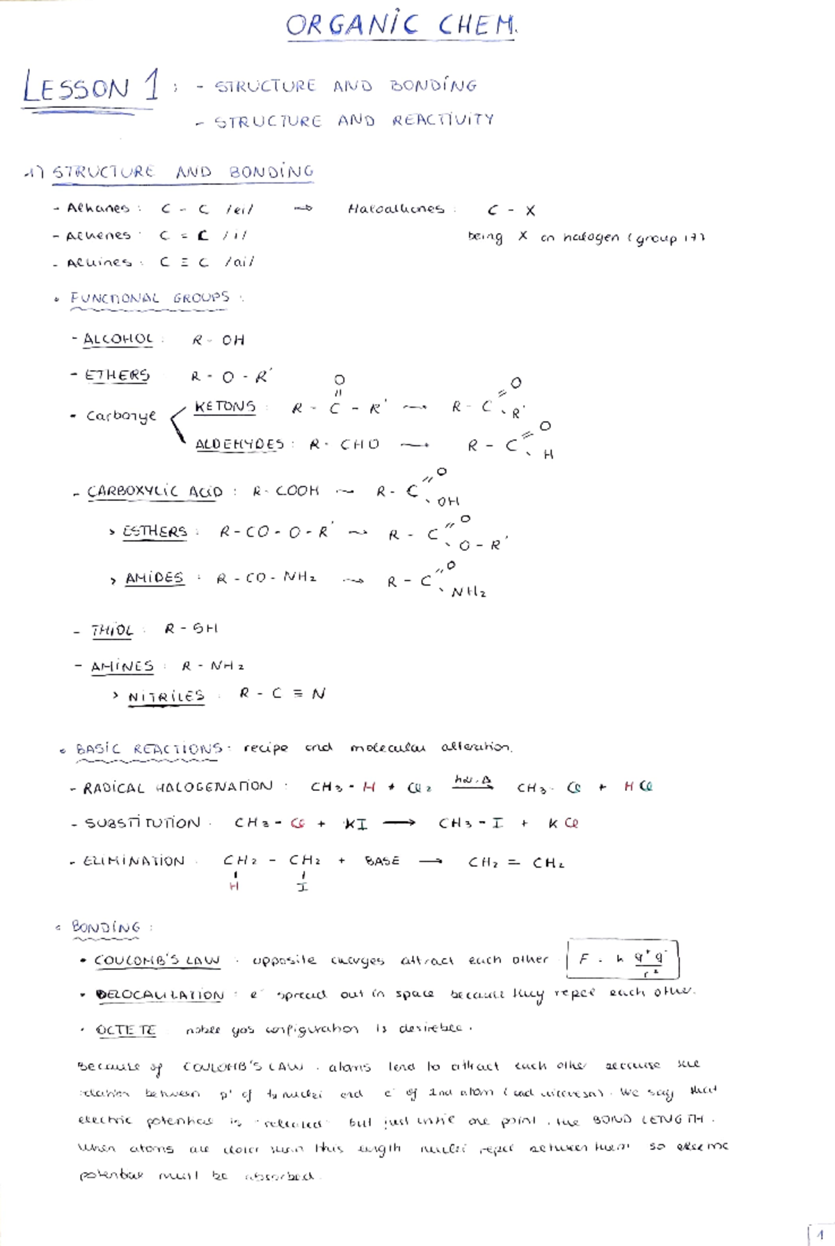 Organica, Tema 1 - OR GANIC CHEM. LE55ON 1 sIRucTURE AND ONDING ...