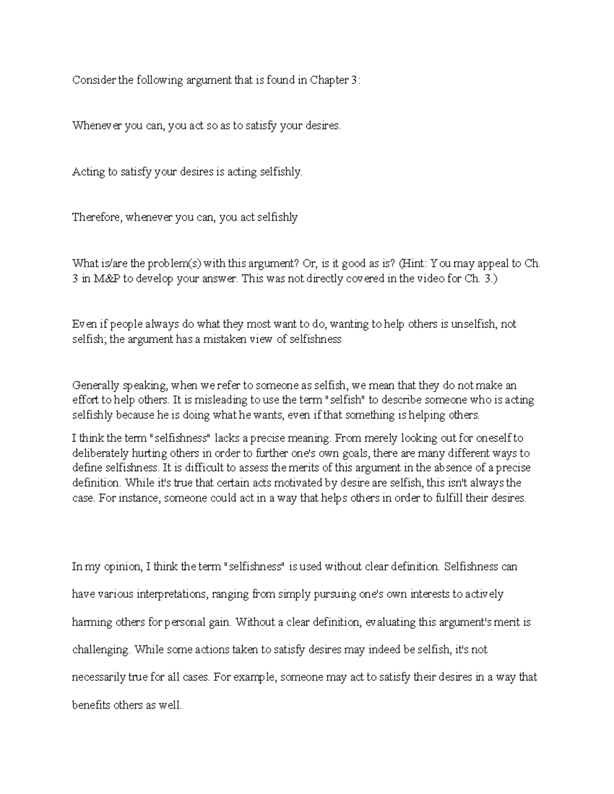 Chapter 3 discussion - arguers in the hopes of enabling them to argue ...