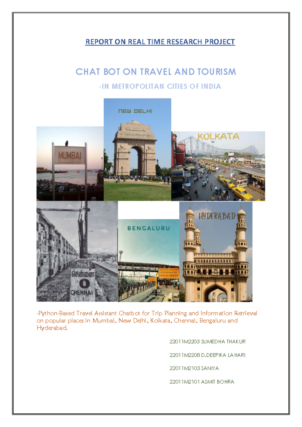 Report ON REAL TIME Research Project Final - REPORT ON REAL TIME ...