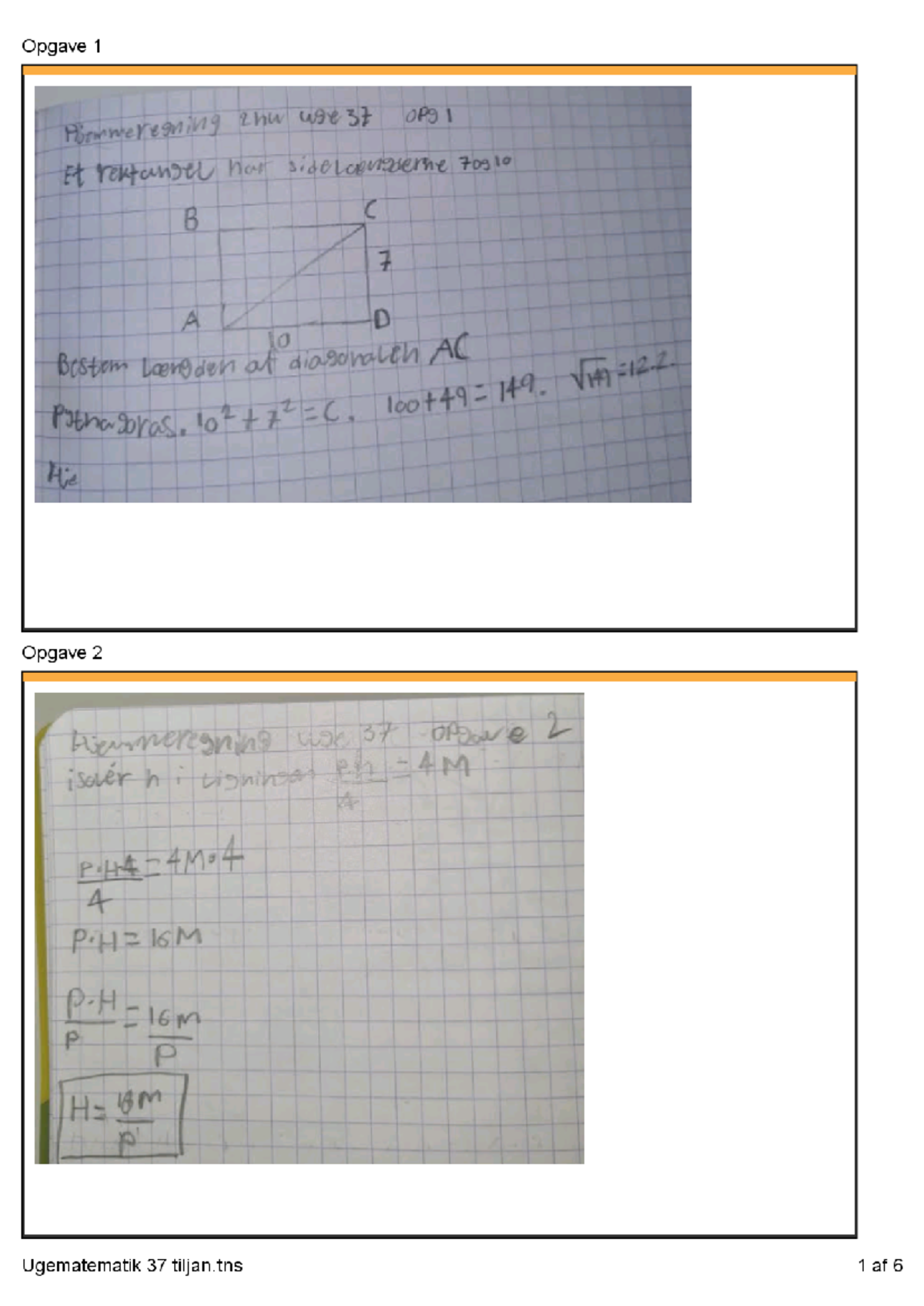 Ugematematik 37 tiljan - Matematik - Studocu