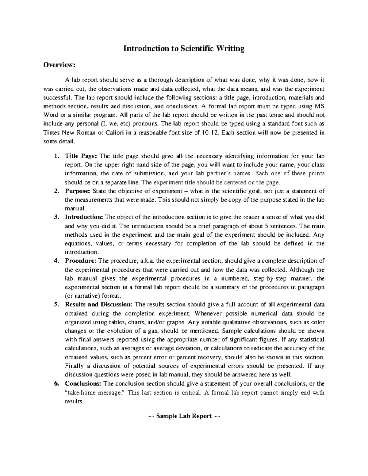 Intro TO Scientific Writing 1111 - Introduction to Scientific Writing ...