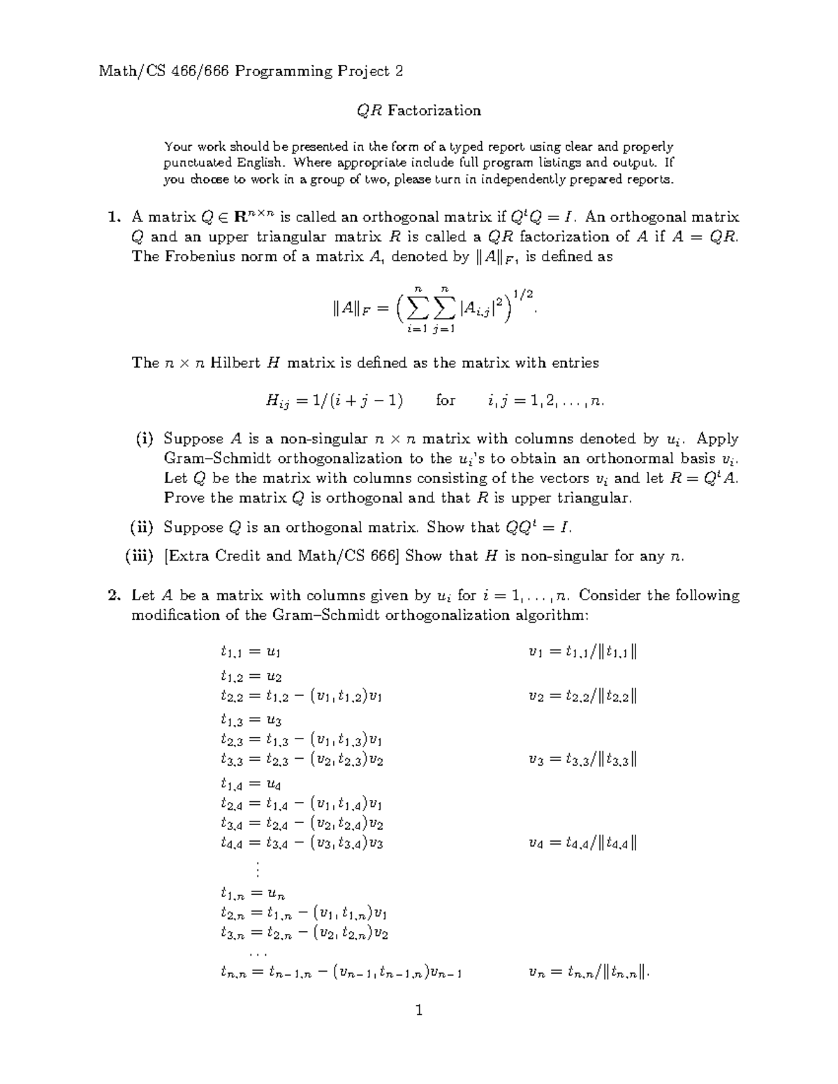 Programming Project 2 - Where appropriate include full program listings ...