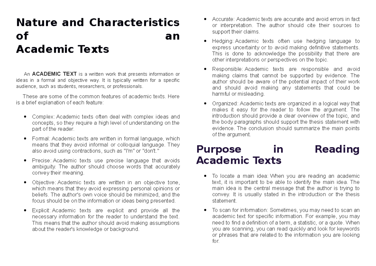 Academic Language - reviewer - Sada - Nature and Characteristics of an ...