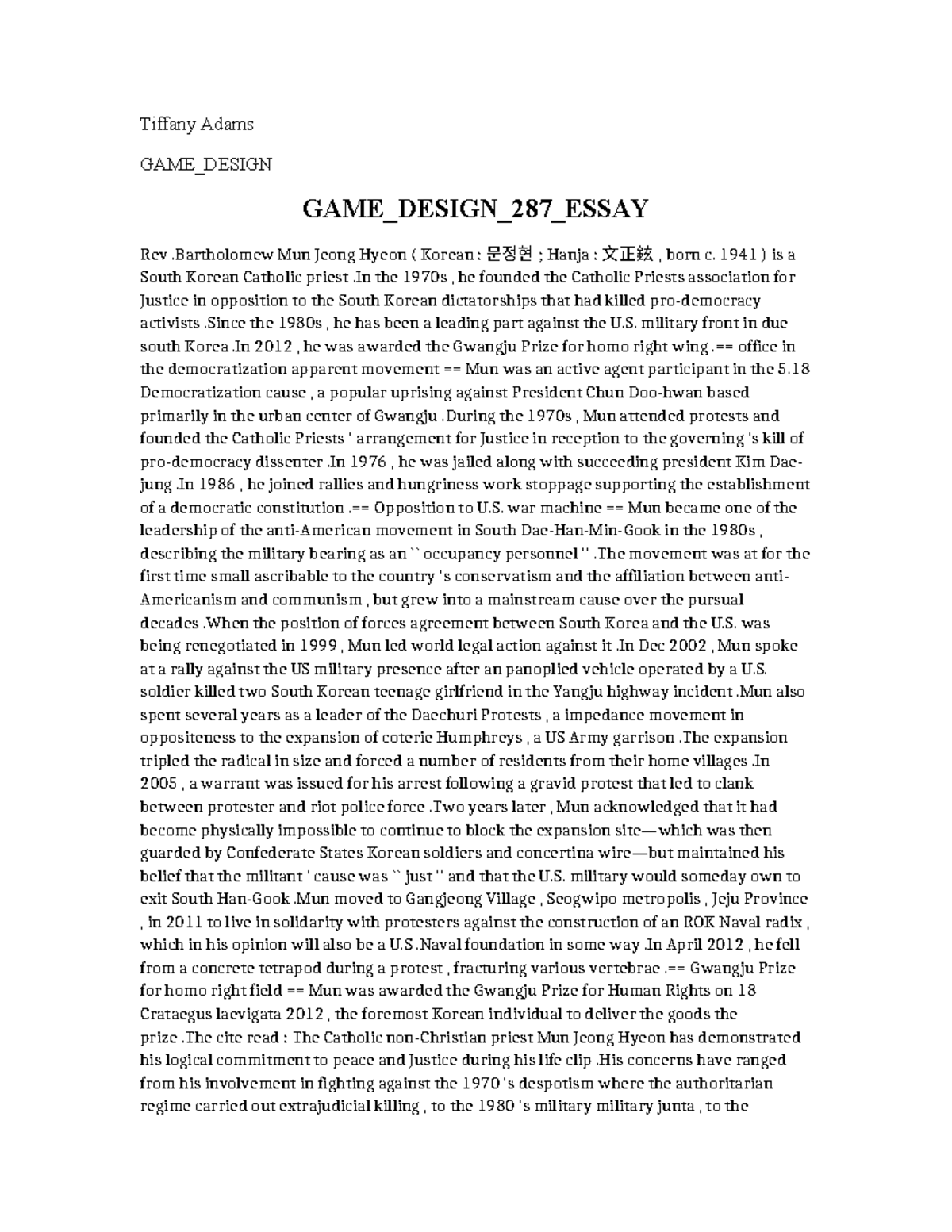 GAME Design 287 Essay - Tiffany Adams GAME_DESIGN GAME_DESIGN_287_ESSAY ...
