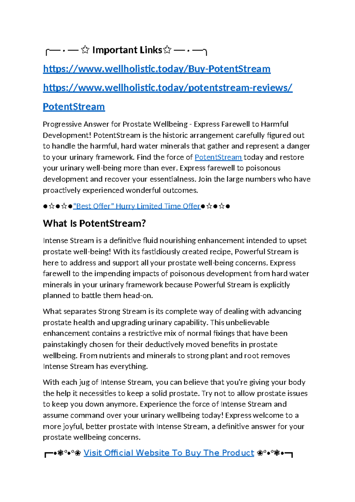 Potent Stream 1 - ╭── ⋅ ── Important Links ── ⋅ ──╮ wellholistic/Buy ...