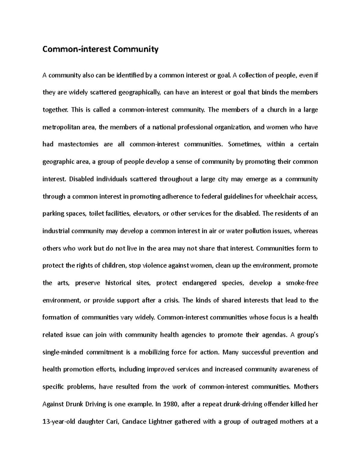 Common-interest Community - A collection of people, even if they are ...