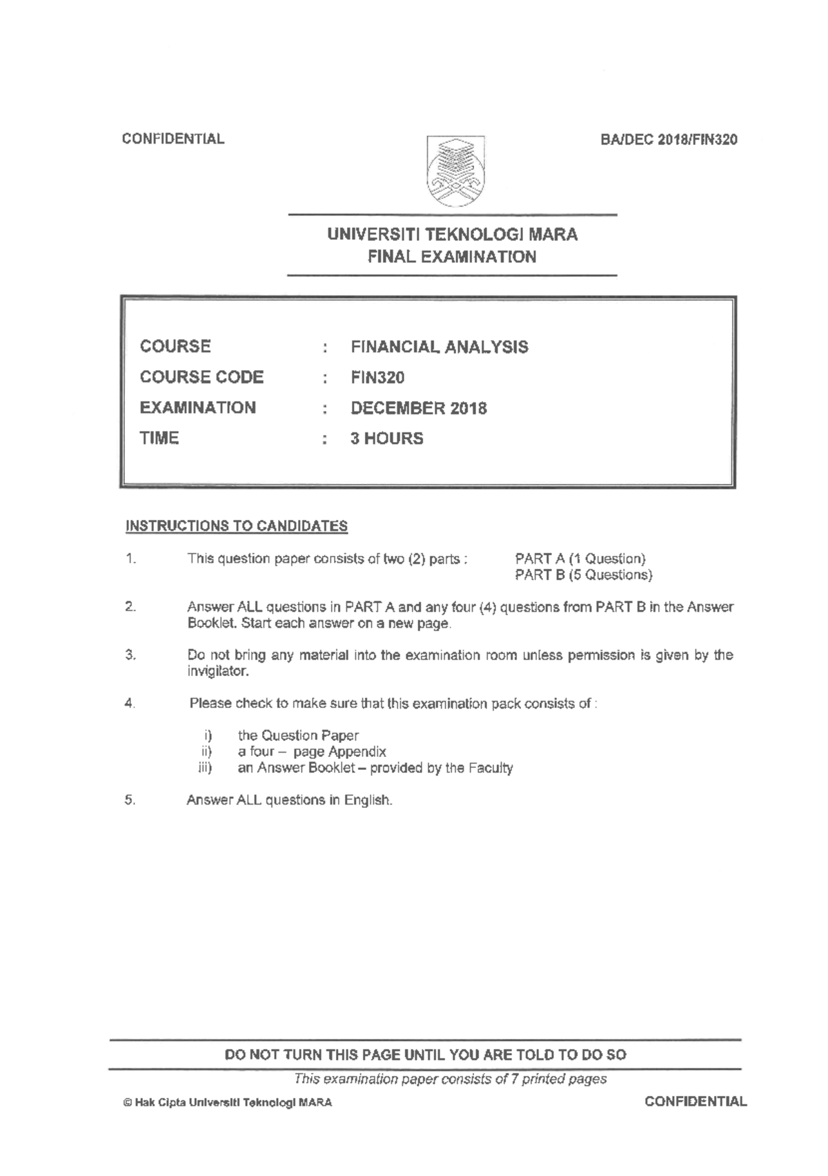 FIN320 (DEC 18) FIN320 FIN320 FIN320 - banking - Studocu
