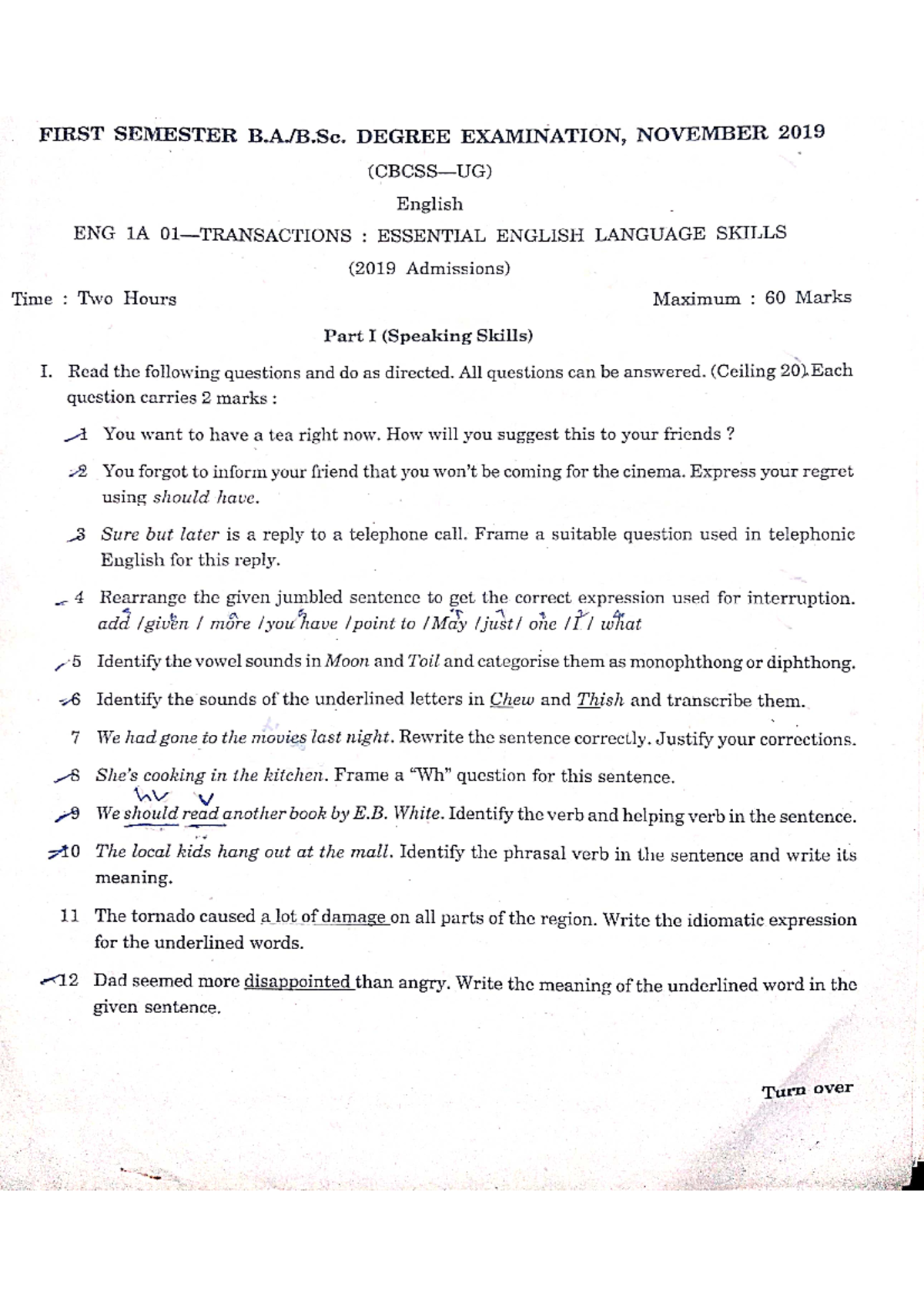 1st semester transactions question paper - Studocu