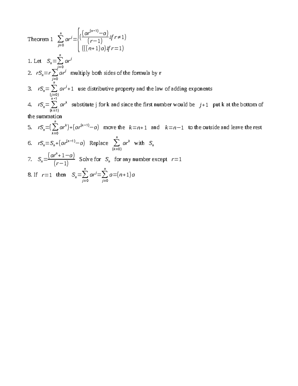Theorem 1 Seciton 2 - Proving the arithmetic sequence - Theorem 1 ∑ j ...