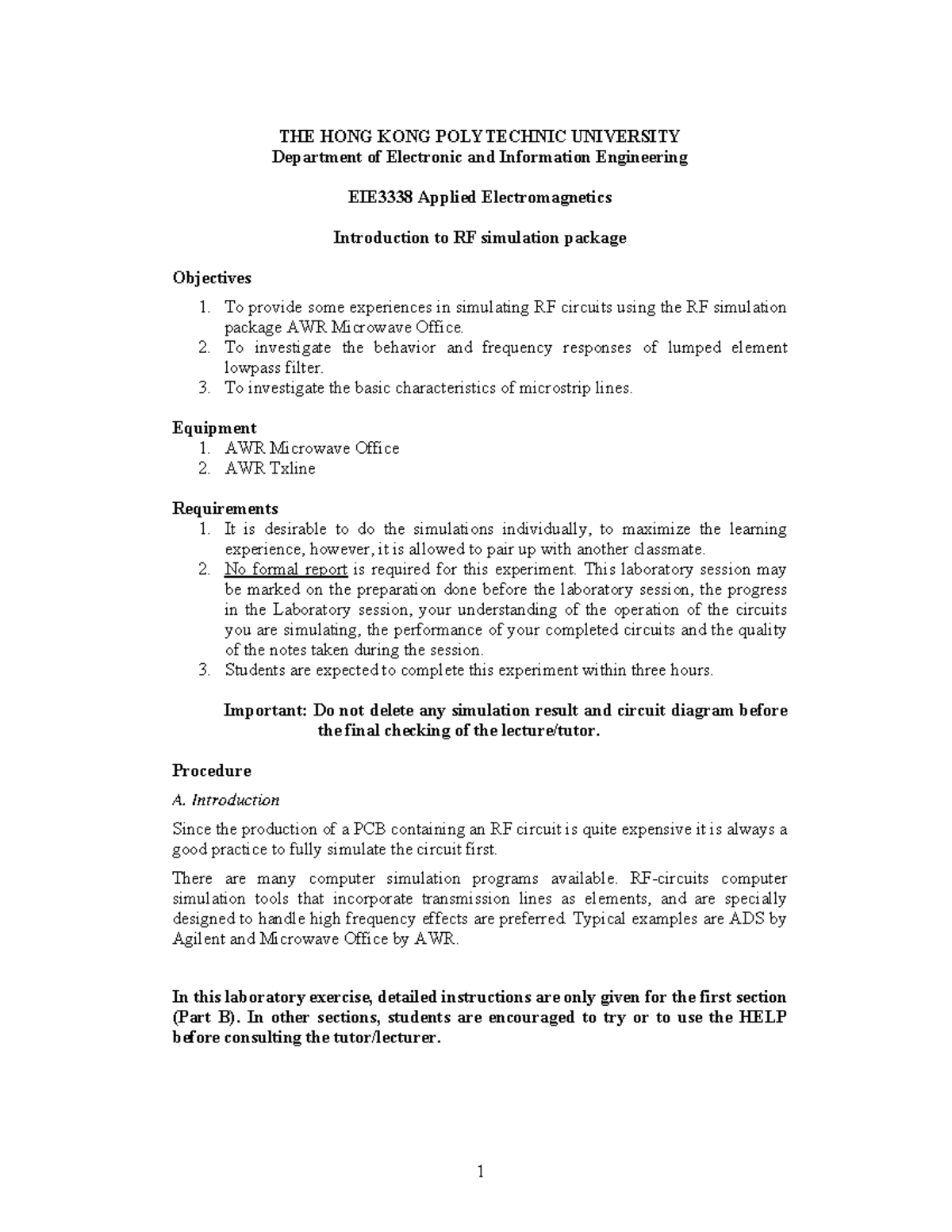 Experiment 2014 - THE HONG KONG POLYTECHNIC UNIVERSITY Department of ...