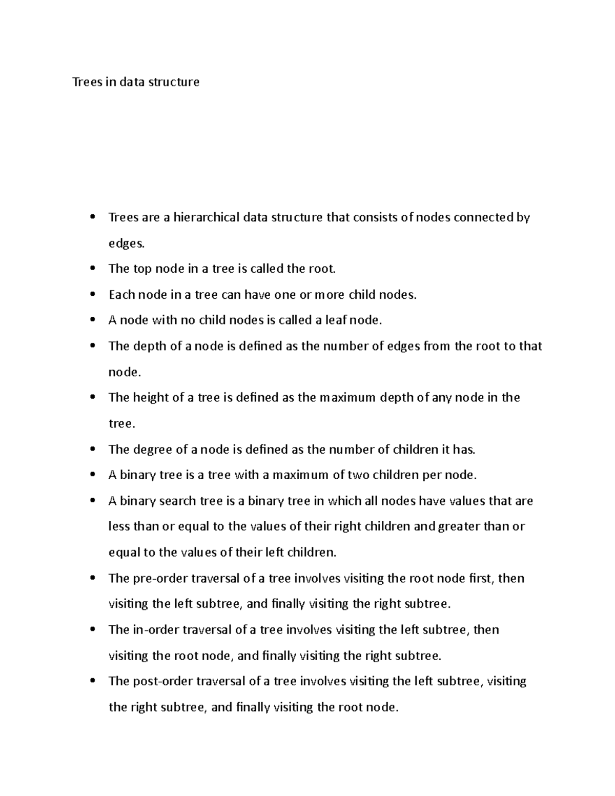Trees in data structure - The top node in a tree is called the root ...