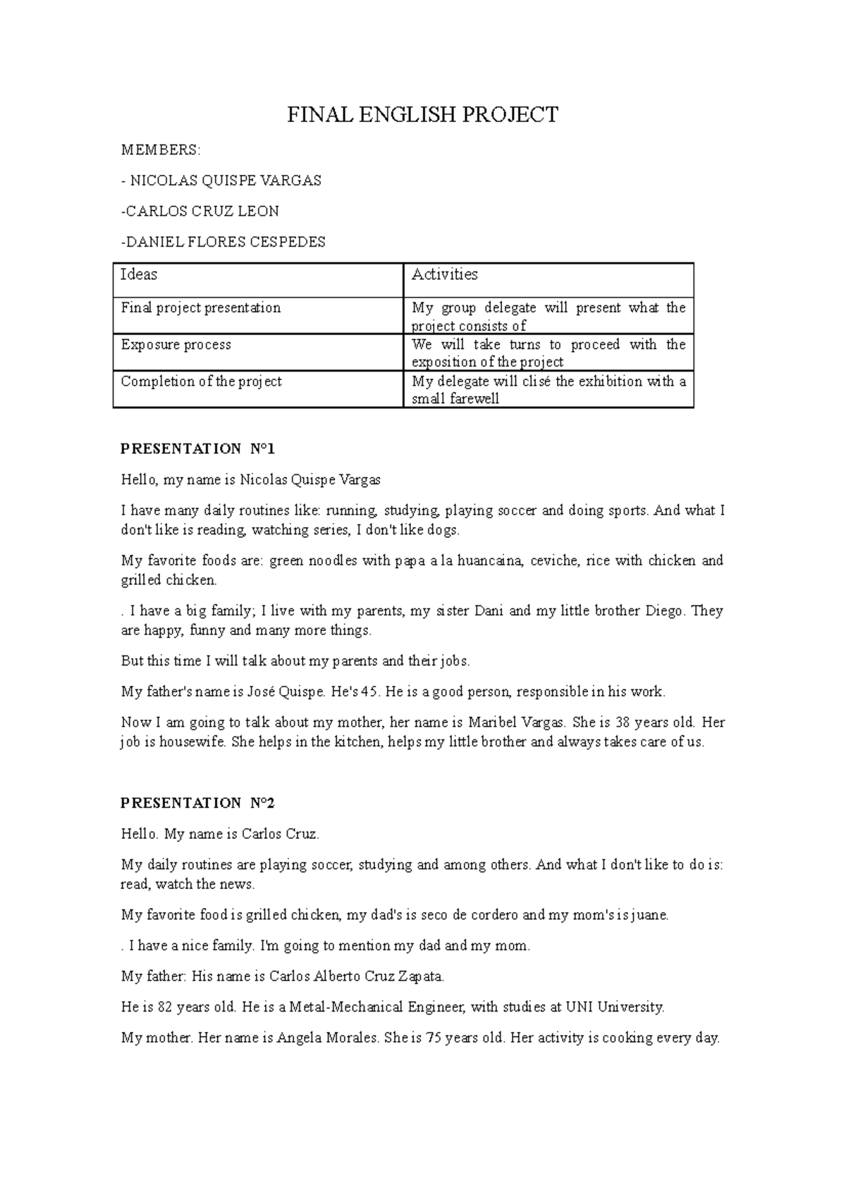 Final English Project- Senati - FINAL ENGLISH PROJECT MEMBERS ...