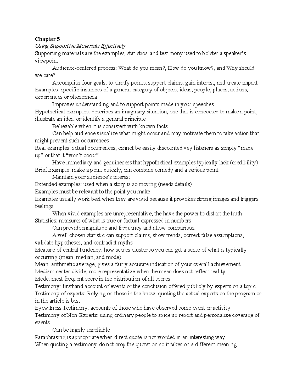 Chapter 5 - Lecture notes 5 - Chapter 5 Using Supportive Materials ...