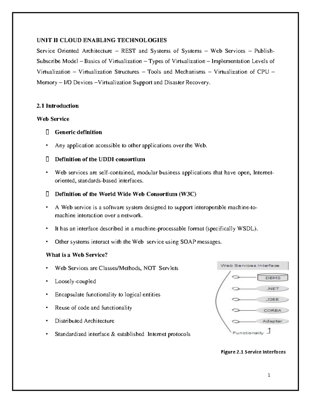 UNIT II CC - Cloud computing unit 2 - UNIT II CLOUD ENABLING TECHNOLOGIES Service Oriented - Studocu