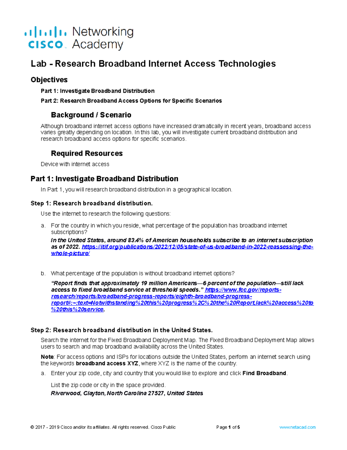 Schicchi lab 7 5 11 - Lab for class - Objectives Part 1: Investigate Broadband Distribution Part ...
