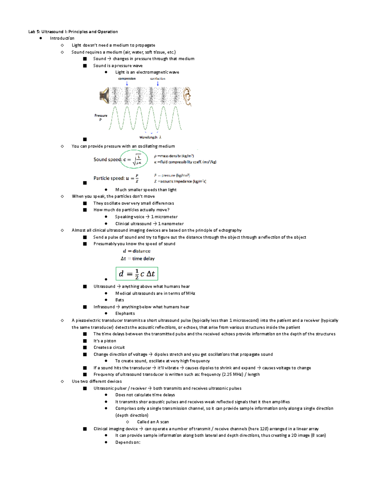 Repaso - Lecture notes 1 - Lab 5: Ultrasound I: Principles and ...