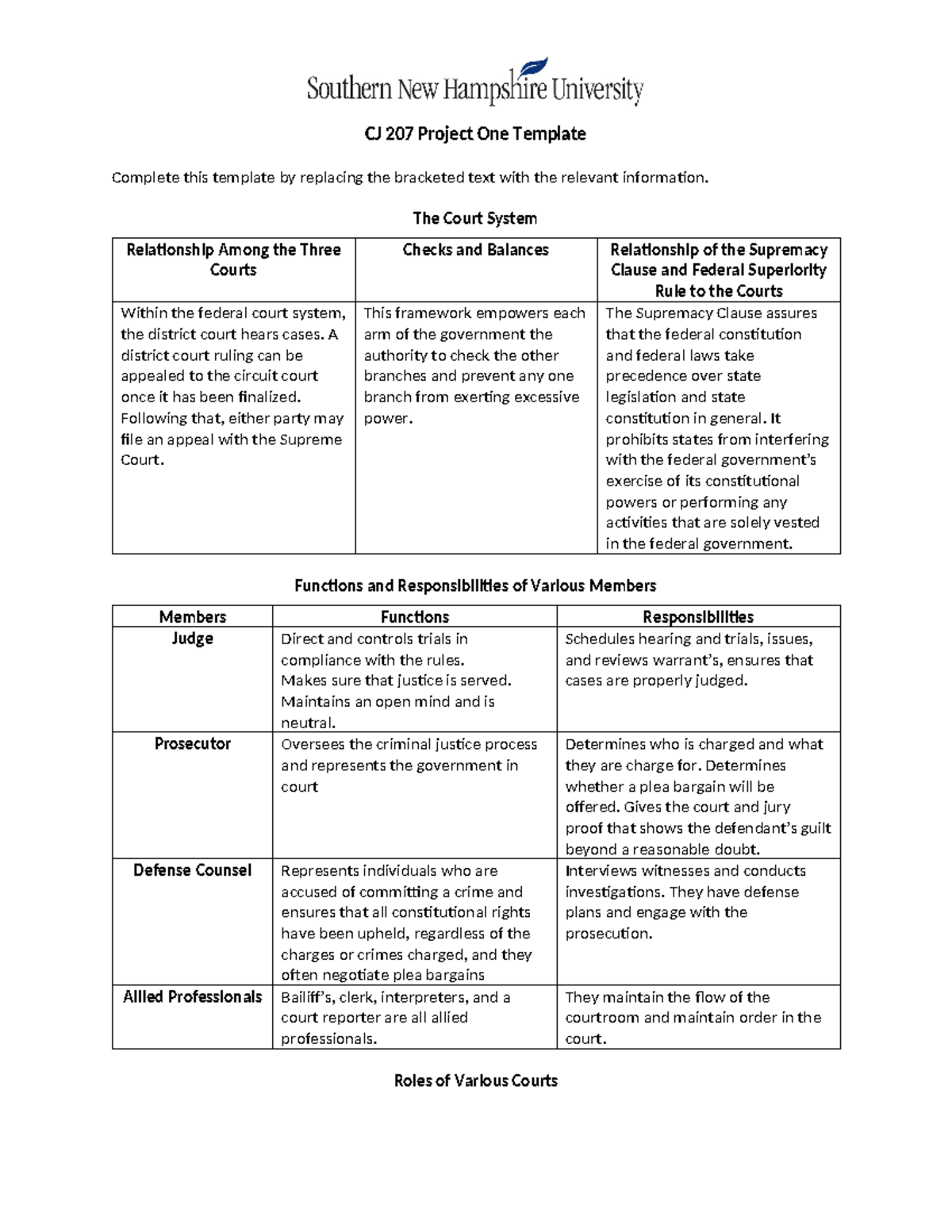 CJ 207 Project One Template W - CJ 207 Project One Template Complete ...