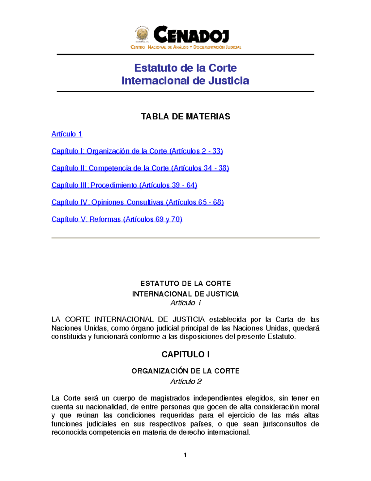 Estatutos CIJ - dhdhdhdh - Estatuto de la Corte Internacional de ...