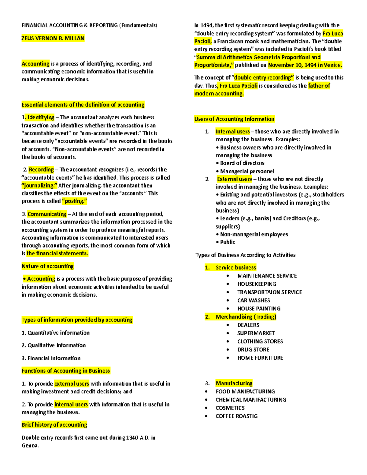 Accounting - Summary Marketing Management - FINANCIAL ACCOUNTING ...