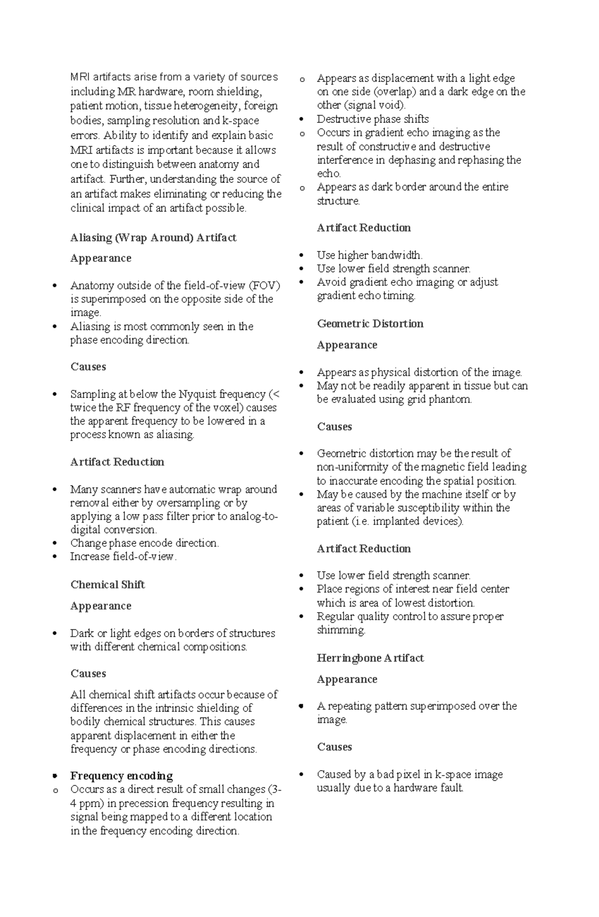MRI artifacts - ... - MRI artifacts arise from a variety of sources ...