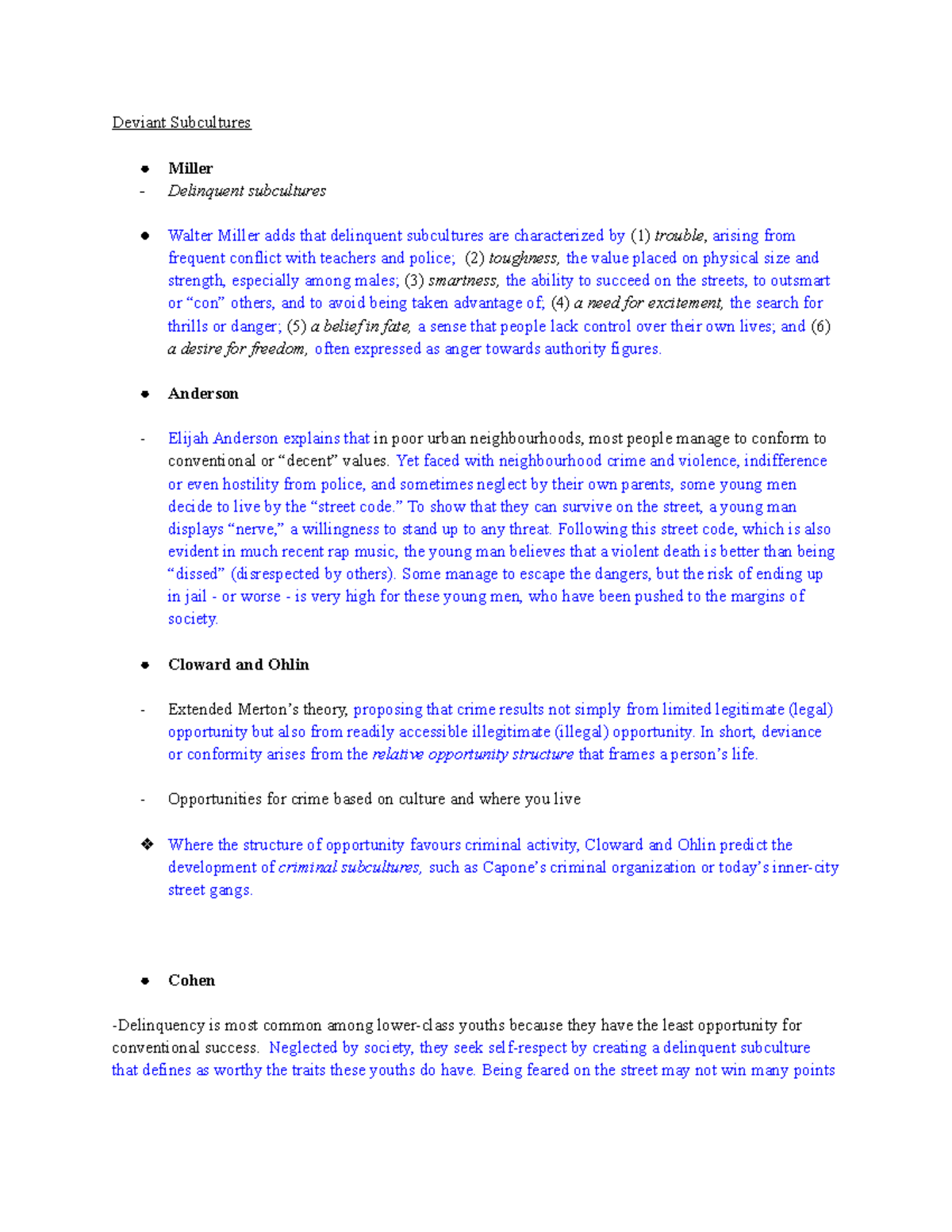 Lecture Notes - Deviance, Labeling Theory, Production - Deviant ...