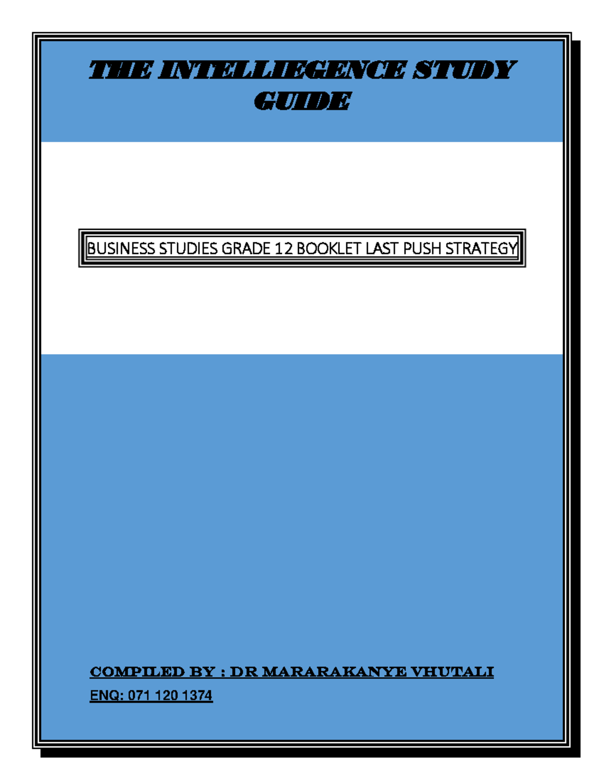 2024 BSTD Grade 12 Intelliegence Booklet Guide - THE INTELLIEGENCE ...