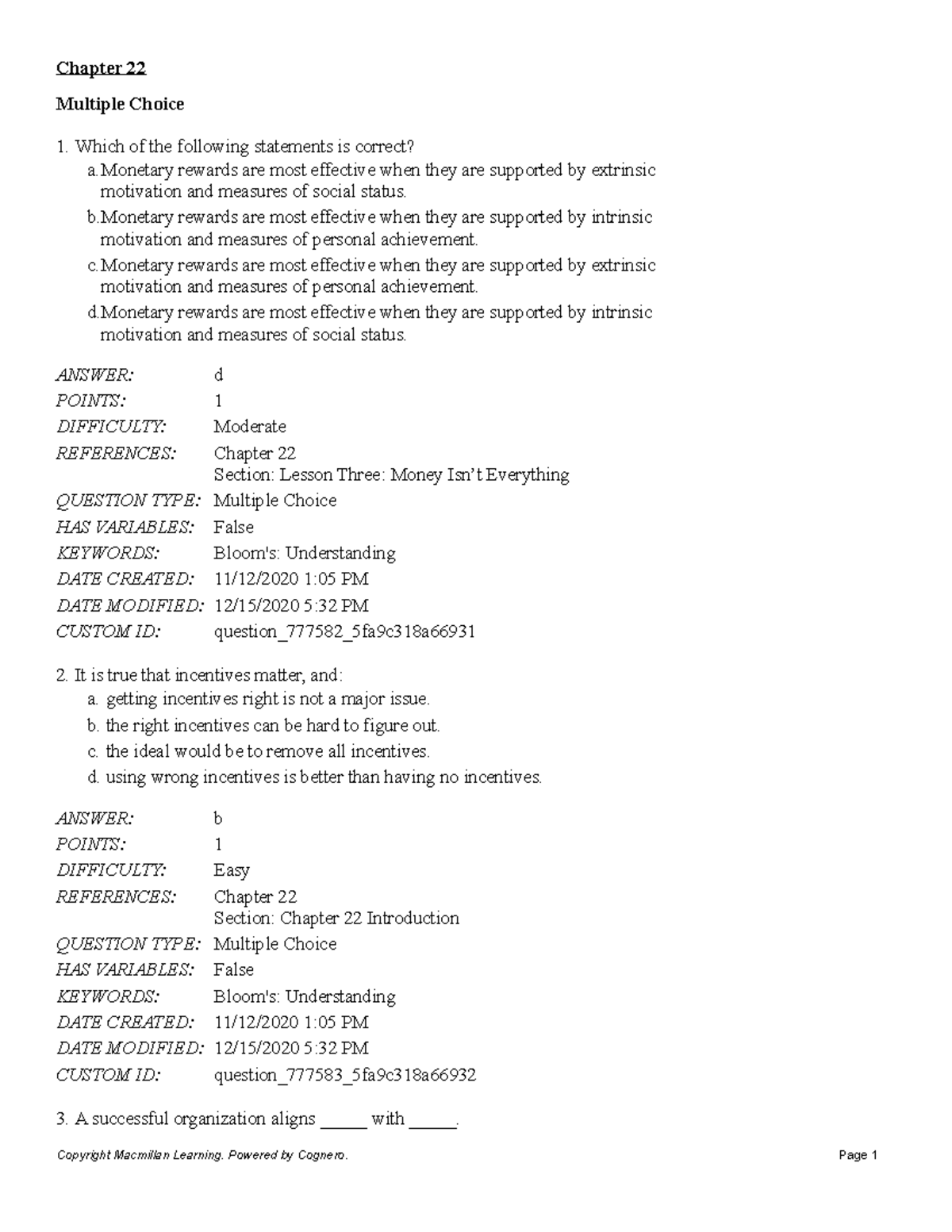 Chapter 22 - Study Questions - Multiple Choice Which of the following ...