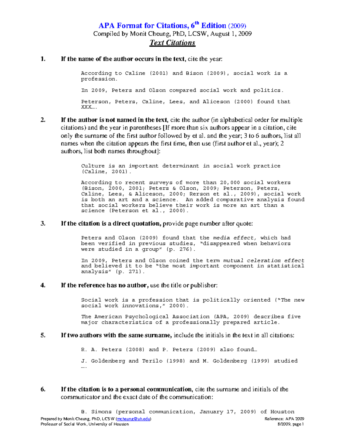 Apaformatforcitation - Prepared by Monit Cheung, PhD, LCSW (mcheung@uh ...